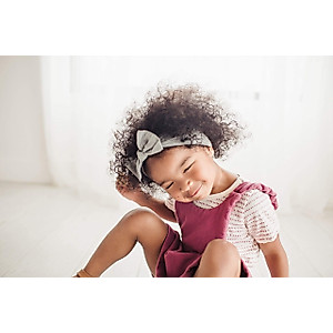 Baby Bling Bows Newborn to Little Girls Hair Bow - Shabby Dot and Classic Knot Headbands Toddlers Hair Accessories, One Size (2 Pack - Lilac Dot and Grey)