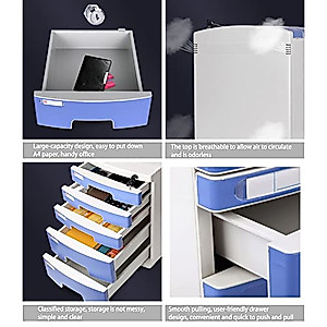 File cabinets HAODAMAI 10 Layers Office Desktop Storage Box Lockable Data Drawer Filing Cabinets Flat Blue 29.5X32.5X39.4cm