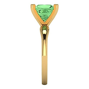 Clara Pucci 2.50ct Princess Cut Solitaire Green Simulated Diamond Excellent Engagement Bridal Promise Anniversary Ring 18K Yellow Gold 6