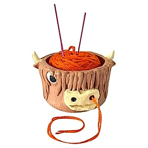 Weerihhol Crazy Cow Yarn Bowl Holder for Crocheting and Knitting, Hand Made Highland Cow Yarn Bowl,Animal Resin Crochet Accessories, Gifts for Mom & Knitting Lovers Yarn for Crocheting Bowl