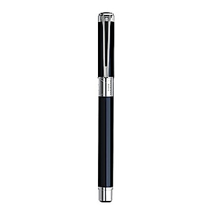 Waterman Perspective Rollerball Pen, Gloss Black with Chrome Trim, Medium Point with Black Ink Cartridge, Gift Box