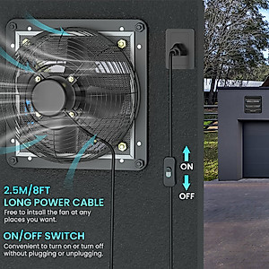 HG Power 10 Inch Shutter Exhaust Fan with Mesh Screen, 647CFM Low Noise Shed Exhaust Fan for Ventilation Use, 10" Silent Wall Mounted Extractor Fan for Basement, Gable, Chicken Coop, Black