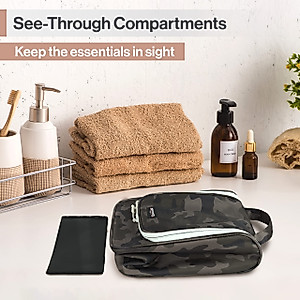 Wayfarer Supply Hanging Travel Toiletry Bag - Large Cosmetic Bag Organizer for Toiletries, Makeup and Shaving Supplies - Cruise and Travel Essentials for Women & Men, Camouflage