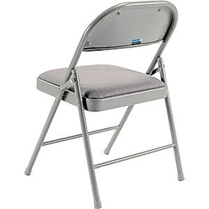 Global Industrial Fabric Seat Folding Chair, Gray, Lot of 4