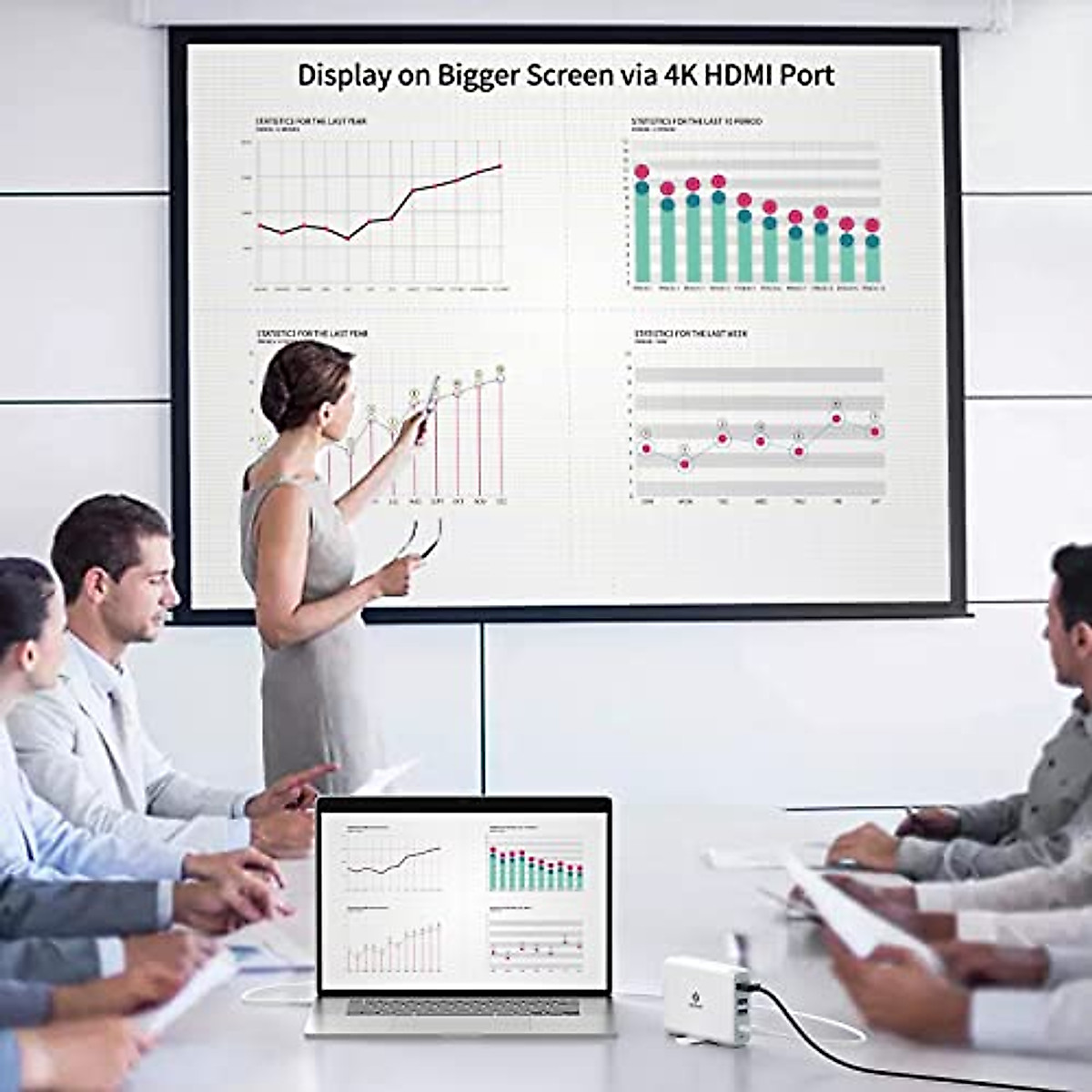 USB C Hub, E EGOWAY 6 in 1 Multiport Adapter Portable USB C Hub with 65W GaN Power Delivery, USB 3.0 Ports, 4K HDMI Port, SD/TF Card Reader Compatible with MacBook Pro, iPad Pro and More USB C Device