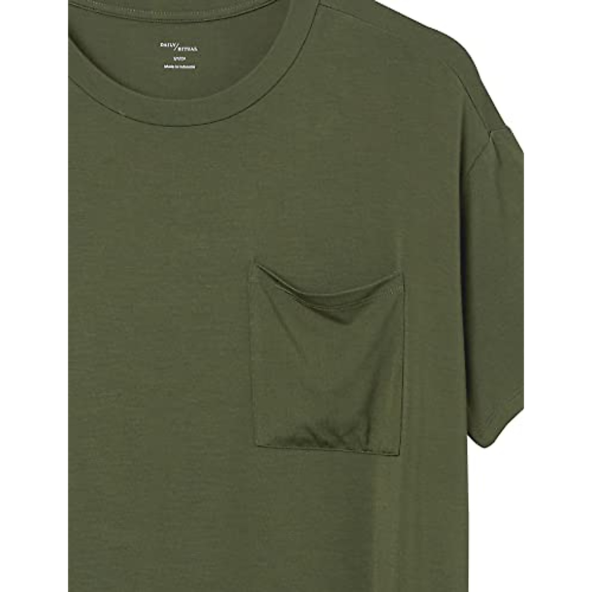 Amazon Essentials Women's Jersey Oversized-Fit Short-Sleeve Pocket T-Shirt Dress (Previously Daily Ritual), Forest Green, Medium