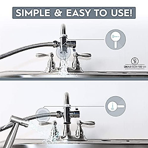 SmarterFresh Faucet Bidet Sprayer for Toilet - Warm Water Handheld Sprayer with Sink Hose Attachment for Bathroom… (Stainless Steel)