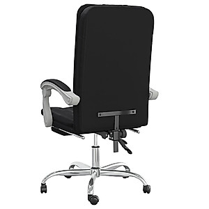 MBFLUUML High Back Computer Chair, Home Office Chair, Reclining Office Chair Black Faux Leather Suitable for Home Office