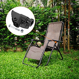 PATIKIL Lounge Chair Seat Latch Hinge, 1 Set Fixed Catch Lock and Release for Recliner Beach Lounge Chair Anti Gravity Foldable Reclining Chair, Black