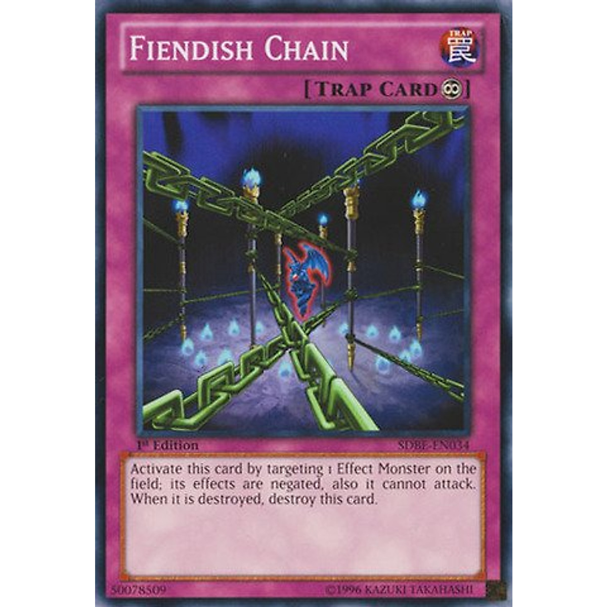 Yu-Gi-Oh! - Fiendish Chain (SDBE-EN034) - Structure Deck: Saga of Blue-Eyes White Dragon - 1st Edition - Common