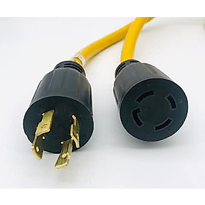 Connecticut Electric 50 Foot Generator Power Extension Cord, 30 Amp, 4 Prong, NEMA L14-30P (Male), NEMA L14-30R (Female)