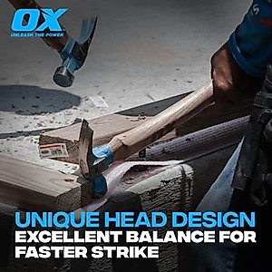OX TOOLS Pro Series 18 Ounce California Framing Hammer | Hickory Handle