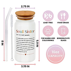 Gifts for Friends Female - Friend Gifts for Women Birthday, Birthday Gifts for Women Friendship - Friendship Gifts for Women Friends, Bestie Gifts for Women, Gifts for Best Friends - 16 Oz Can Glass