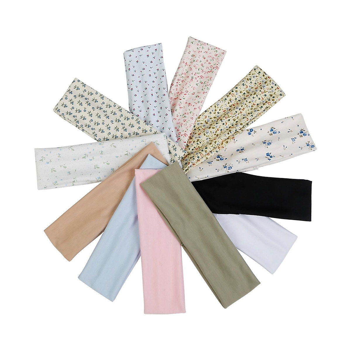 12 Pack Wild Floral Bow Headbands for Women Elastic Headwraps Hair Band Yoga Running Sports Knotted Headband Stretchy Rabbit Ears Turban Fashion Sport Cute Hair Accessories（2024 NEW）