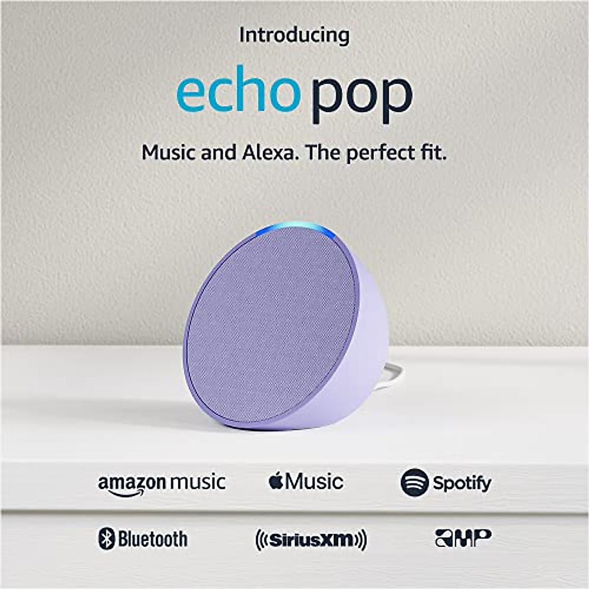 Introducing Echo Pop | Full sound compact smart speaker with Alexa | Lavender Bloom