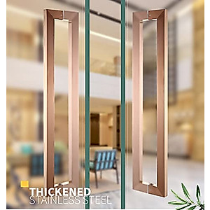 SUCHETA 60/80/100/120cm Square Entry Modern Door Handle,Modern Steel Push Pull Door Handle for Sliding Glass Shower/Barn Door/Interior Exterior Door,Fittings Included