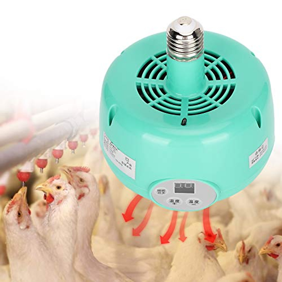 Poultry Heat Lamp, Pet Heat Lamp E27 Bulb Cultivation Heating Lamp Keep Warming Light for Brooder Piglets Heater Chicken Ducks Livestock Pet Coop 220V