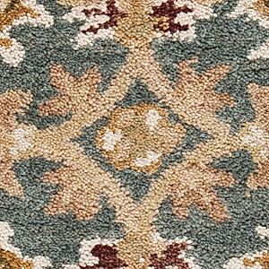 SAFAVIEH Anatolia Collection Area Rug - 6' x 9', Teal Blue & Taupe, Handmade Traditional Oriental Wool, Ideal for High Traffic Areas in Living Room, Bedroom (AN549B)