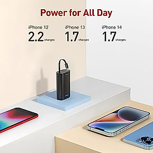 iWALK Portable Charger 9000mAh Ultra-Compact Power Bank with Built-in Cable, Small External Battery Pack Compatible with iPhone 14/14 Plus/14 Pro Max/13/13 Mini/13 Pro Max/12 Pro/11/XR/XS/X/8/7/6