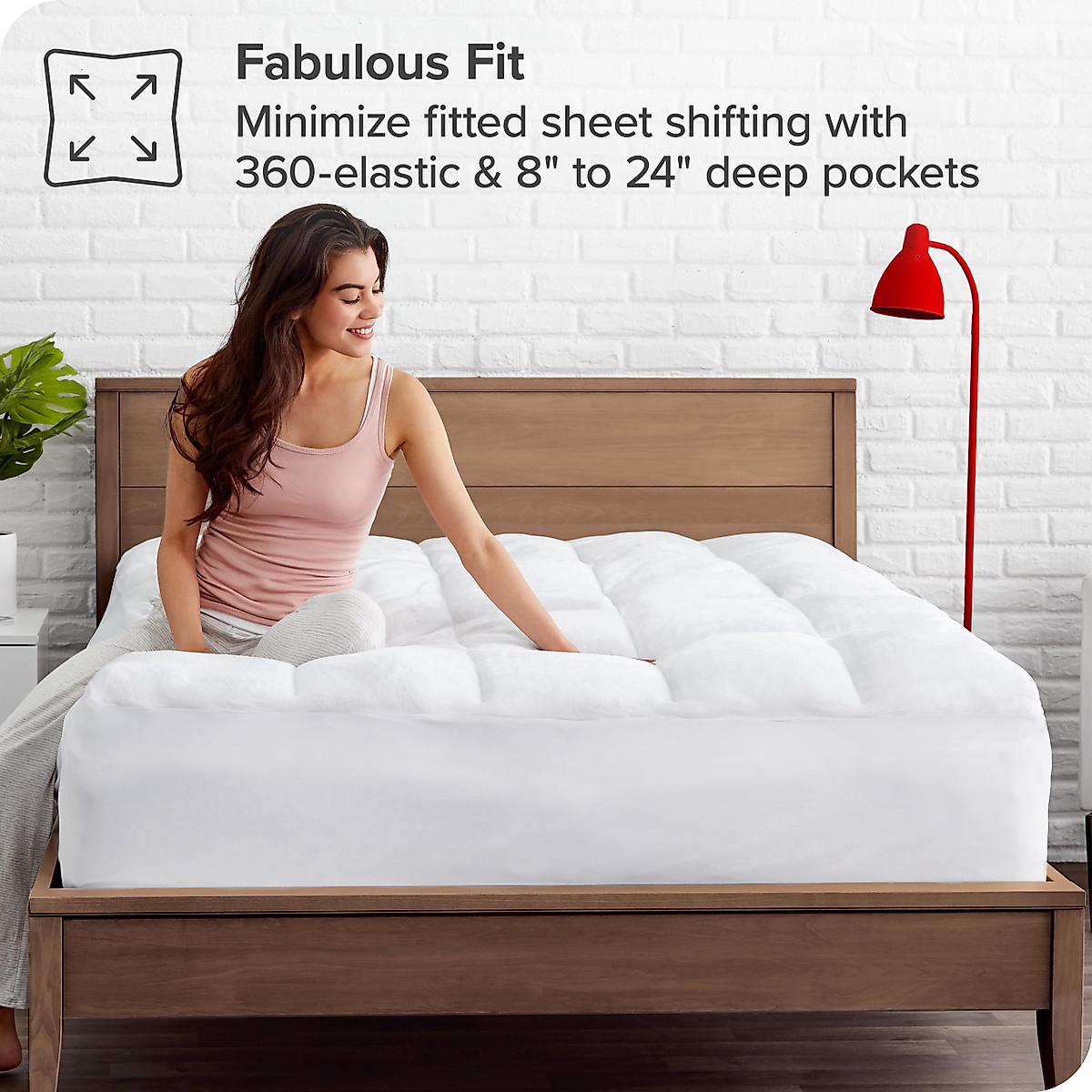 Bare Home Twin XL Mattress Pad - Pillow Top Reversible - Soft Mattress Topper - Cooling Breathable - 8" to 24" Deep Pocket - Fitted Mattress Cover - Plush Noiseless Mattress Protector (Twin XL)