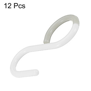 HARFINGTON 12pcs S Hooks 3.5" Plastic Hanging S Shaped Hooks Large S Hanger Closet Rod Hooks for Hanging Kitchen Utensils Cups Plants Jewelry Jeans Clothes Towels Tools, White