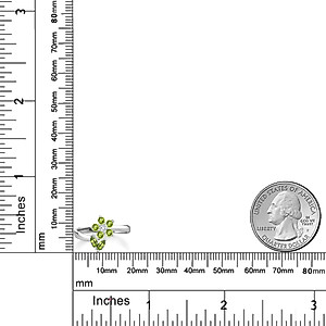 Gem Stone King 925 Sterling Silver Pink Tourmaline Green Peridot and White Lab Grown Diamond Flower Open Ring For Women (0.56 Cttw, Gemstone October Birthstone, Available In Size 5, 6, 7, 8, 9)