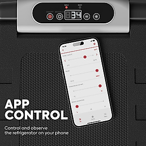 ICECO JP30 Portable Refrigerator Fridge Freezer, 30 Liters Car Refrigerator WIFI APP Control, 12V Cooler Refrigerator with SECOP Compressor, for Car & Home Use, 0℉ ~50℉,DC 12/24V, AC 110/240V