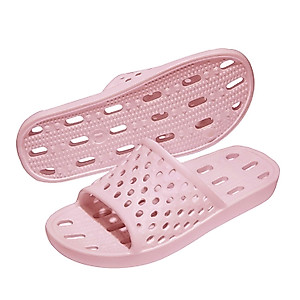 WOTTE Shower Sandals Women Quick Drying Bath Slippers Non Slip Dorm Shoes Size 9 Pink