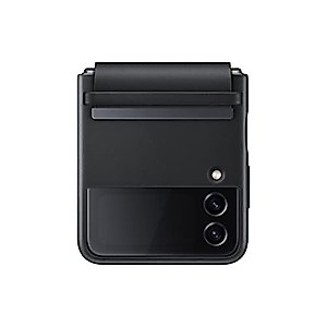 SAMSUNG Galaxy Z Flip4 Flap Leather Cover, Protective, Premium, Luxury Phone Case with Slim Style Design, US Version, Black