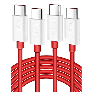 USB C to USB C Cable for OnePlus 10T 5G 125W SUPERVOOC 65W Warp Charge for OnePlus 9 9Pro 8T Type C Charger Cord Fast Charging Cable for Samsung Flip4 Fold3 S23 S22 S21 S20 iPad MacBook, 2-Pack 6.6ft