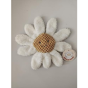 Apricot Lamb Baby Lovey Daisy Soft Rattle Toy, Plush Stuffed Flowers for Newborn Soft Over 0 Months (White Daisy, 8.5 Inches)