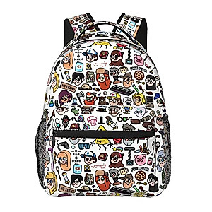 Cartoon Collage School Backpack Cute Daily Leisure Bag Large Capacity Computer 3D Printing Bag