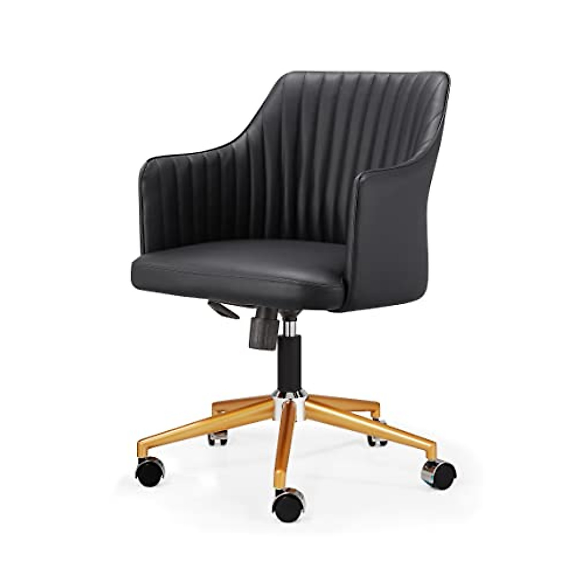Klarel Nest Office Home Desk Chair, Black and Gold