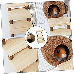iplusmile 4 Pcs Hamster Furniture Hamster Hideout Pet Nesting Habitat Hamster House Bed Small Animal Cage Habitat Bird Hideaway Rabbit Bird Rat Lizard Shelter Husk Squirrel Wooden Pet Bed