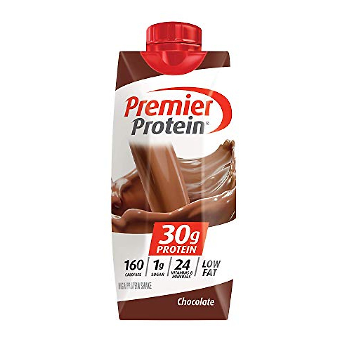 Premier Protein Shake, Chocolate, 30g Protein, 1g Sugar, 24 Vitamins & Minerals, Nutrients to Support Immune Health, 4 Count, 44 Fl Oz