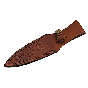 SZCO Supplies Wood Single Edge Boot Knife Style Boot Knife, Stainless Steel