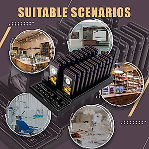 Retekess T112 Restaurant Pager System,Restaurant Buzzer with Transmitter and 20 Chargeable Pagers for Restaurant,Food Truck,Hospital,Church