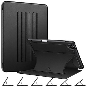 Fintie Magnetic Stand Case for iPad Pro 11-inch (4th / 3rd Generation) 2022/2021 - Multiple Angles Shockproof Soft TPU Cover w/Pencil Holder, Also Fit iPad Pro 11" 2nd /1st Gen, Black