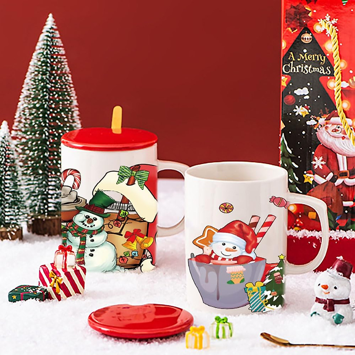 5Sheets Christmas Decorations UV DTF Transfer Sticker,Santa Claus Rub on Transfers Stickers Cute Cartoon Xmas UV DTF Cup Wrap Stickers for Glass Cups Christmas Decor Rub on Transfers for Crafts Decals