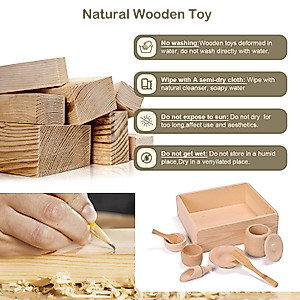 Sparkle Race Sensory Bin Tools with Wooden Box Tray Montessori Toys for Toddlers, Waldorf Toys, Wooden Scoop Dish and Tongs for Kids, Montessori Kitchen for Sensory Table Fine Motor Learning Skills