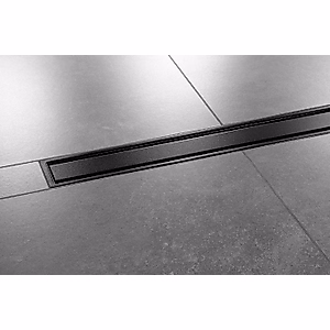 Schluter Kerdi-Line Brushed Stainless Steel Grate Assembly for Tile and Stone Coverings - Adjustable, Square Design - 3/4" Frame, 20" Length - KL1B19EB50