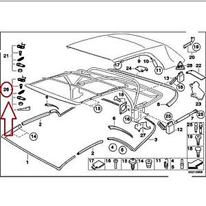 Convertible Roof Top C Column Repair Kit Fits for BMW E46 323ci M3 330ci 325ci 2000-2006 Replace 54317135351