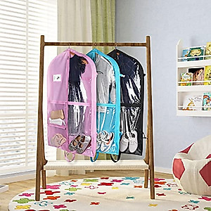 Zilink Dance Costume Garment Bags 40 inch Clothes Bags with Zipper Pockets and Handles, Hanging Garment Bag for Dance Competition, Travel, Set of 3