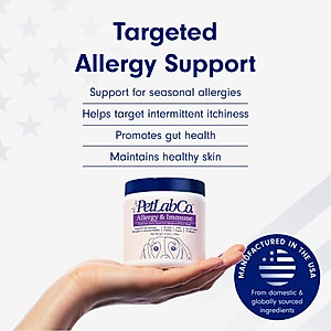 PetLab Co. Allergy & Immune – Support Your Pup with Seasonal Allergies, Intermittent Itchiness, & Healthy Yeast Production Probiotic Dog Allergy Chews. Available in Small, Medium, & Large