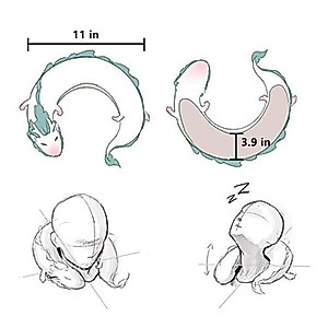 ForBEST Dragon U-Shape Pillow Plush Doll Toy Neck Pillow Anime Cute Soft Little White Dragon Best Gift for Kids (Light Green)