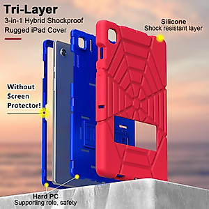 Grifobes Galaxy Tab A8 Case, for Samsung Galaxy Tab A8 Case 10.5 inch 2022 Shockproof Rugged Protective Cover with Stand for 10.5" Tablet SM-X200/X205/X207 for Kids Boys Children (Red+Blue)