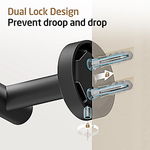 KES Black Toilet Paper Holder, Bathroom Tissue Holder Paper Roll SUS 304 Stainless Steel Wall Mount Matte Black, A2175S12-BK