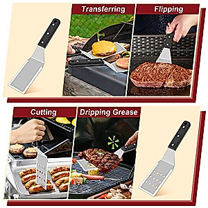 Joyfair Metal Spatulas for Griddle Set of 2, Stainless Steel Slotted Spatula for BBQ Flat Top Grilling/ Kitchen Cooking, Griddle Turner Flipper with Riveted Handle for Burger Cookie Brownie Pancake