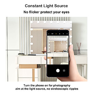 NEKL Hollywood Vanity Mirror with Lights, 23x19 Inch, 3 Modes, Touchscreen, USB Port, Tabletop & Wall-Mounted