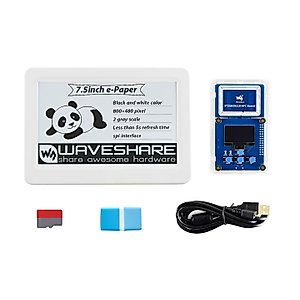 Waveshare 7.5inch NFC e-Paper Eval Kit Bundle with 7.5inch NFC-Powered e-Paper ST25R3911B NFC Board Micro Card 16GB Micro Card Reader USB-A to Micro-B Cable(5 Items)